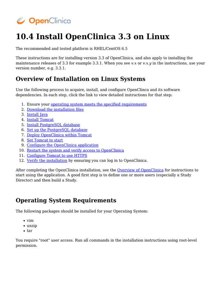 OpenClinica 3.3 Linux Install Guide | PDF | Transport Layer Security | Postgre Sql