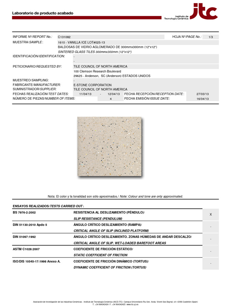 C131082 - Vanilla Ice Pendulum Test BS 7976 | PDF | Ingeniería