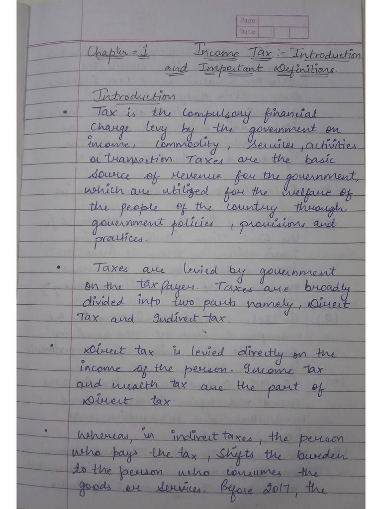 Chapter 1 Income Tax | PDF