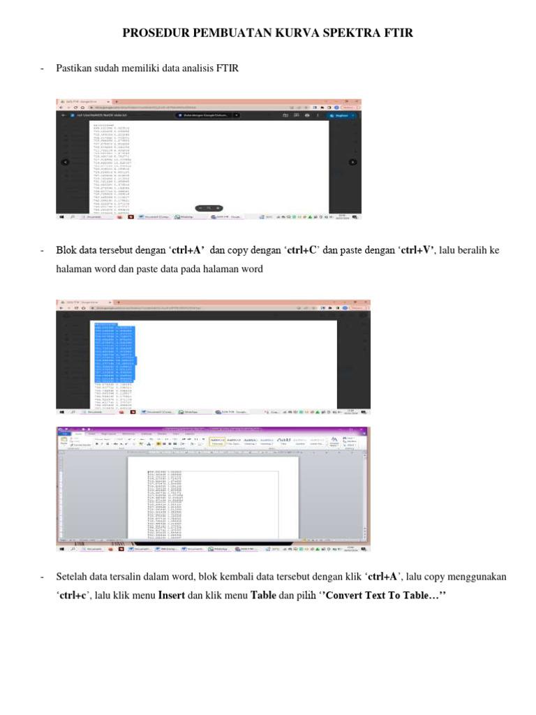 Prosedur Pembuatan Kurva Spektra Ftir | PDF | Metode & Bahan Ajar