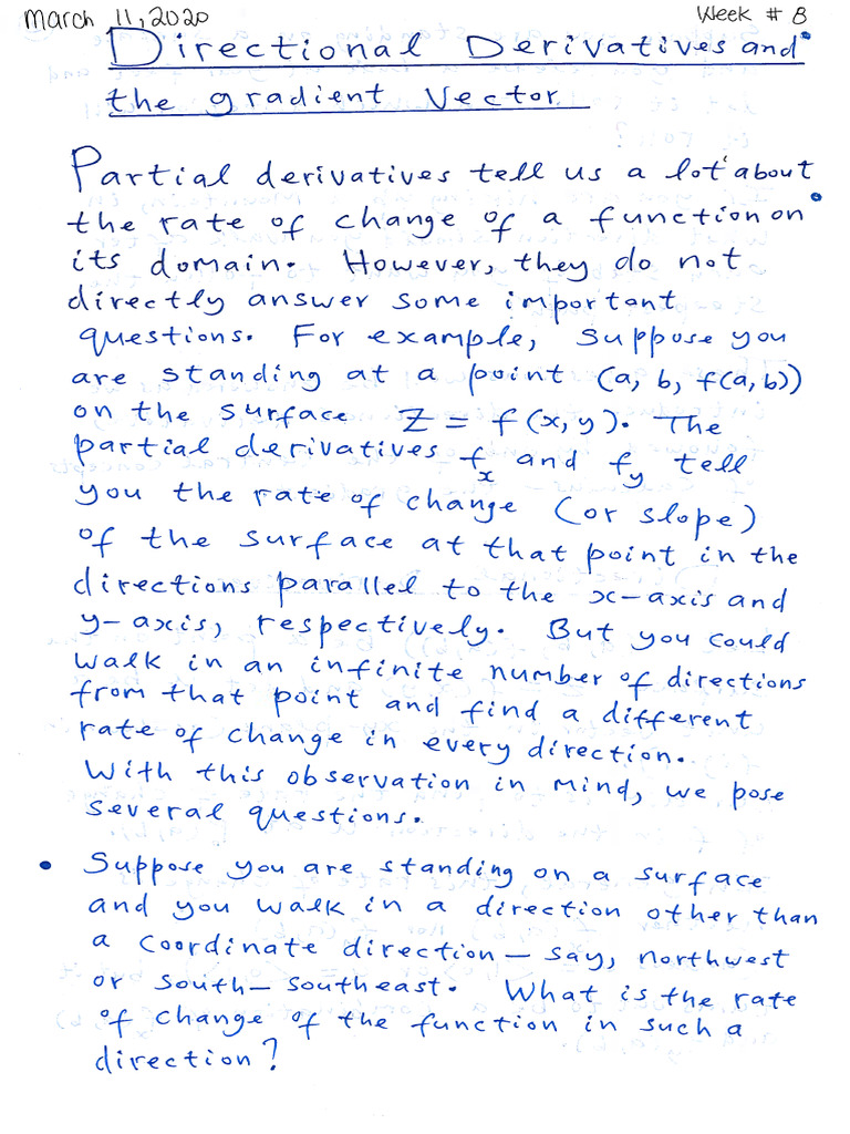 Directional Derivatives Pdf Euclidean Vector Gradient