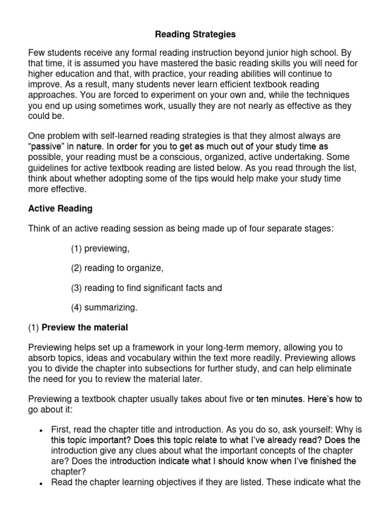 Reading Strategies | PDF | Concept | Cognition