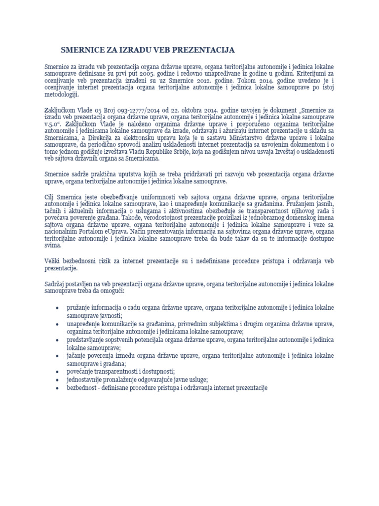 Smernice Za Izradu Veb Prezentacija | PDF