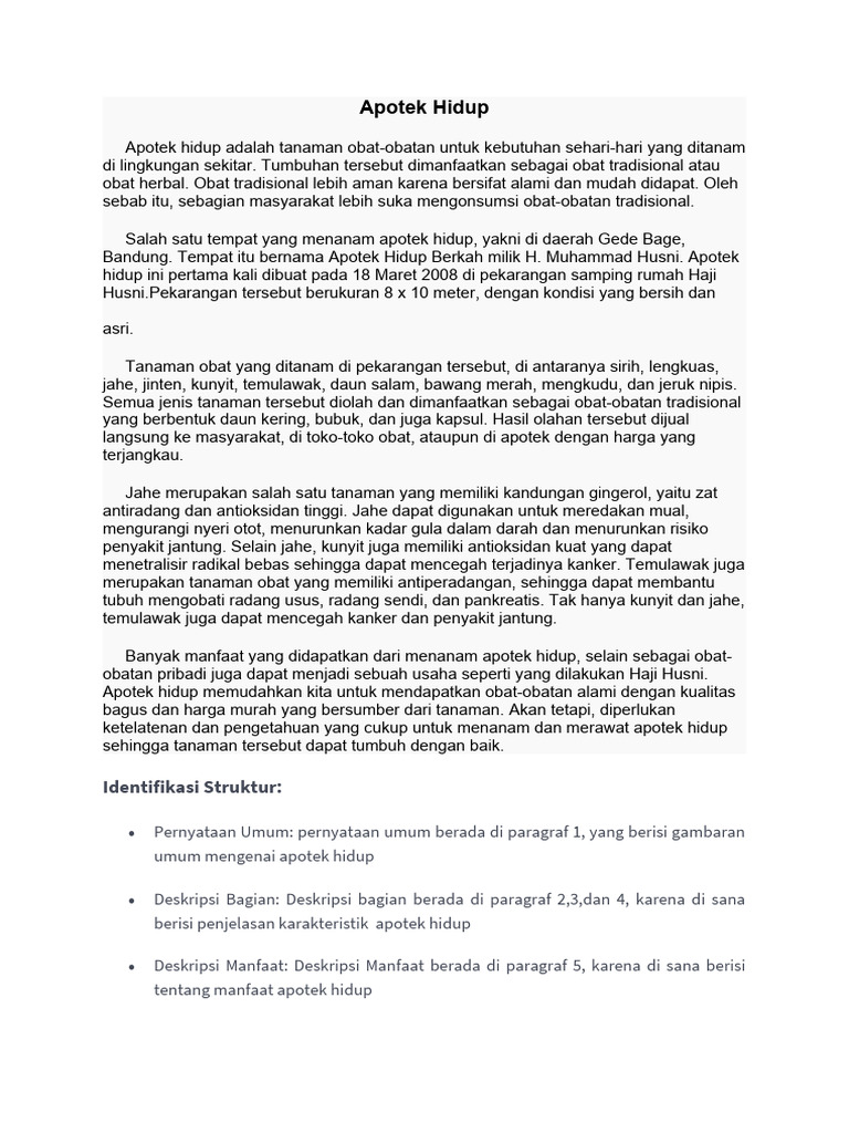 Contoh Teks LHO Nur Arrohim X Mipa 1 | PDF