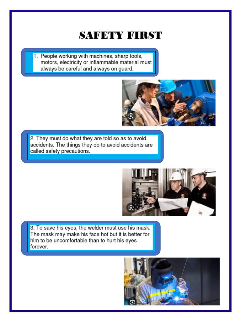 Safety First La Seguridad Es Lo Primero Ingles | PDF