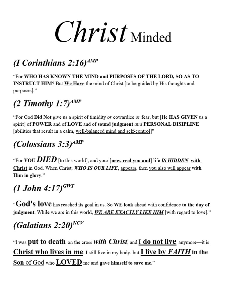 Sound Mind - Christ Mindedness | PDF | Religion & Spirituality
