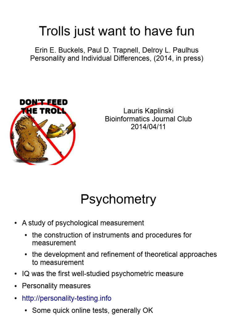 Troll | PDF | Dark Triad | Intelligence Quotient