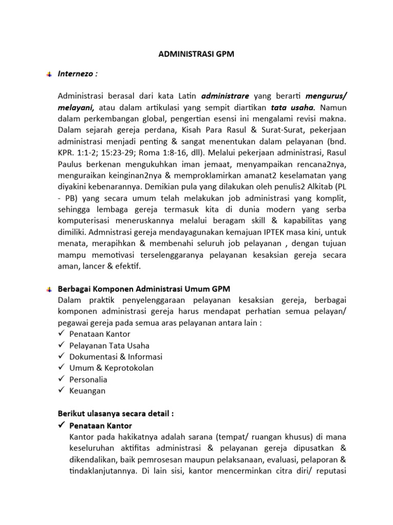 Administrasi GPM | PDF | Agama & Spiritualitas