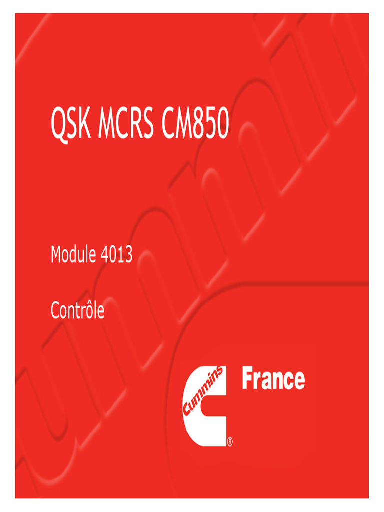 4013 - QSK Mcrs Cm850 - Contrôle - Rév 1 | PDF