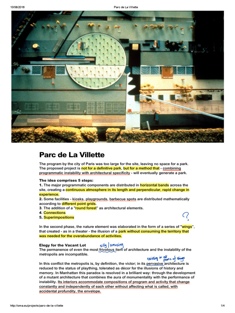 OMA - Parc de La Villette | PDF