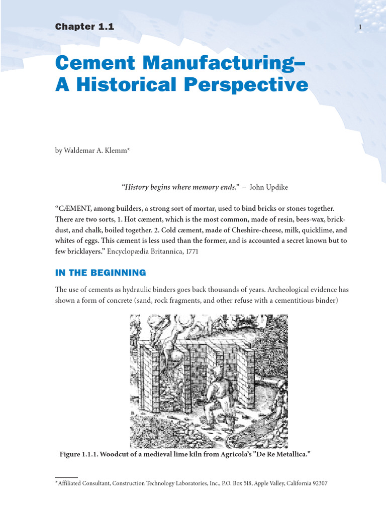 Innovations in Portland Cement Manufacturing Chap. 1.1 | PDF | Cement ...