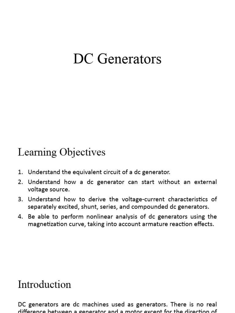 DC Generators | PDF | Electric Generator | Direct Current
