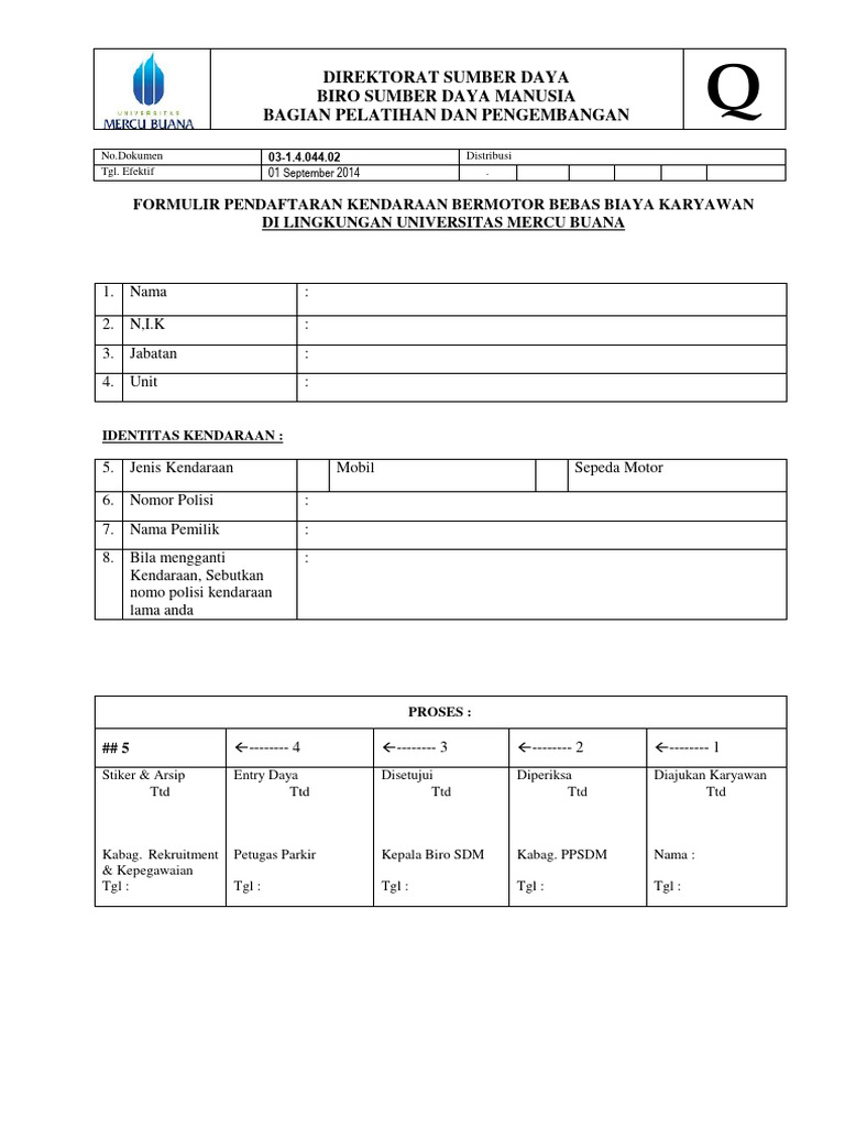 44 Form Parkir | PDF