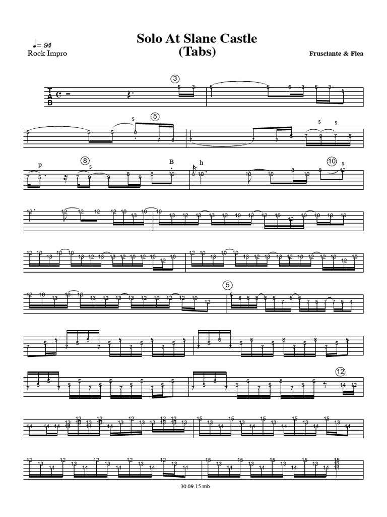 Solo at Slane Castle Tabs | PDF