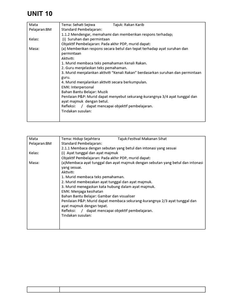 Aktiviti Pembelajaran Bahasa Melayu | PDF | Seni & Disiplin Bahasa