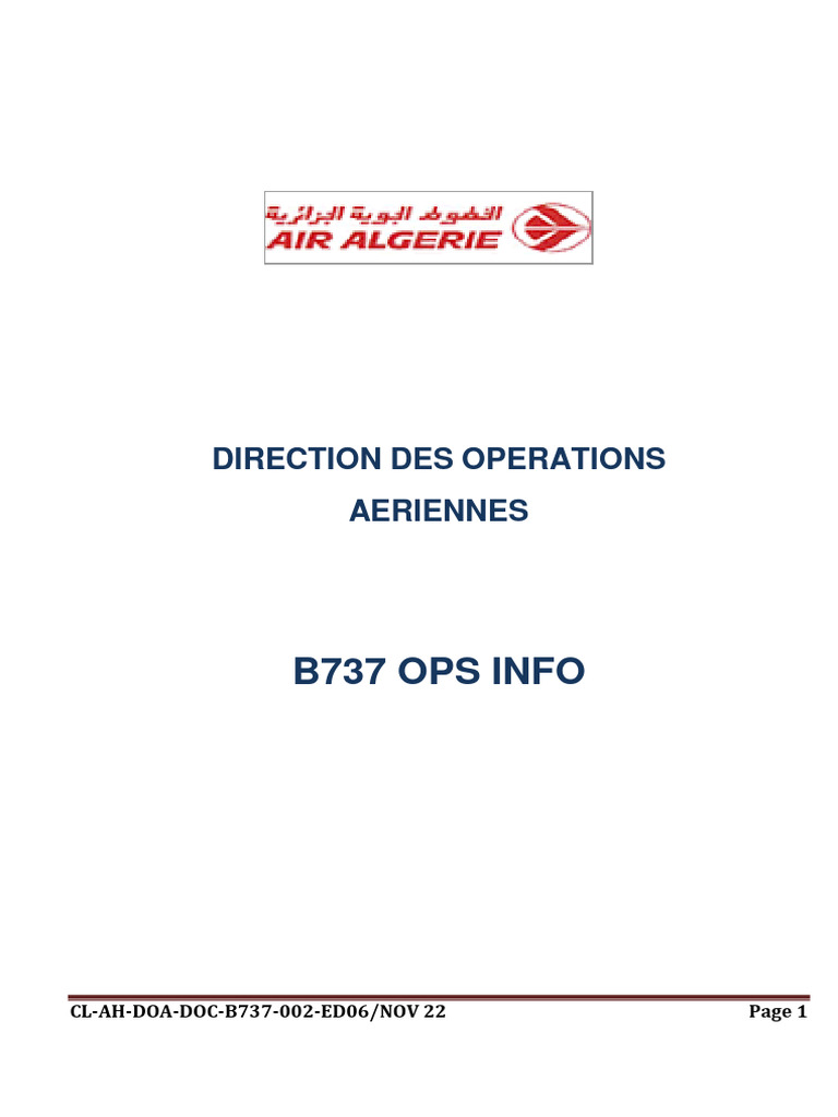 Ops Info QRH b737 | PDF