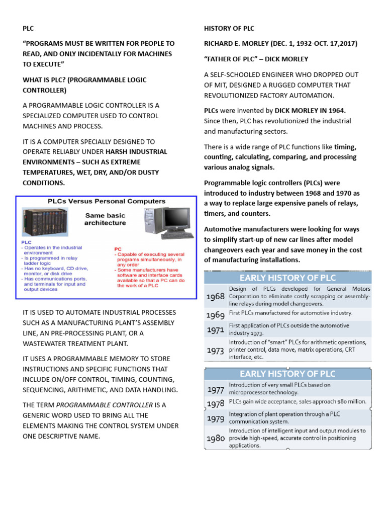 PLC | PDF | Programmable Logic Controller | Input/Output