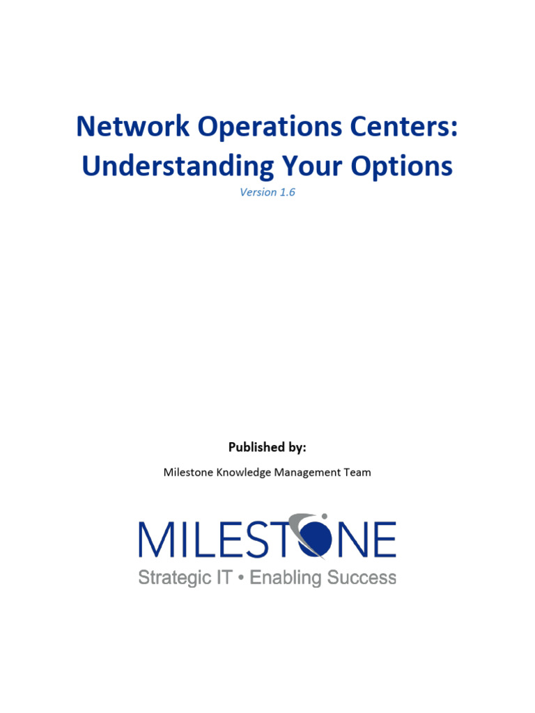 Ebook NETWORK OPERATIONS CENTER UNDERSTANDING YOUR OPTIONS | PDF ...