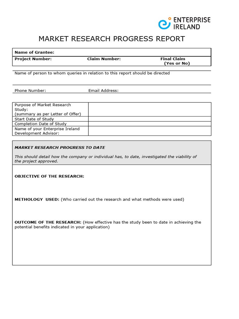 Market Research Progress Report | PDF