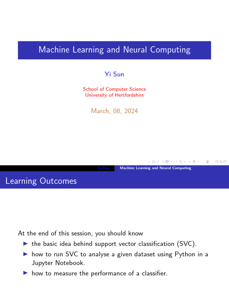 6COM1044 2023 2024 SVM Classification | PDF | Support Vector Machine | Machine Learning