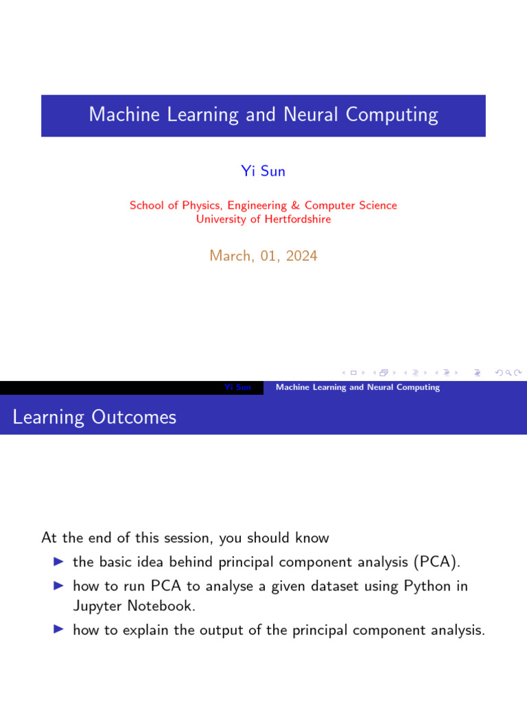 6COM1044 2023 2024 General ML and PCA | PDF | Principal Component Analysis | Machine Learning