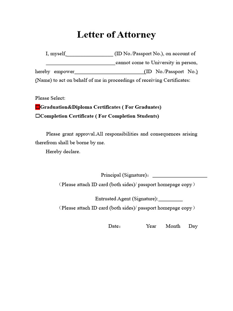 Annex 2 Letter of Attorney Certificate Collection Friends | PDF