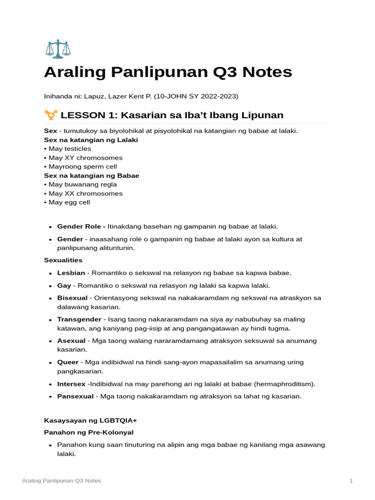 AP 10 Q3 Reviewer | PDF