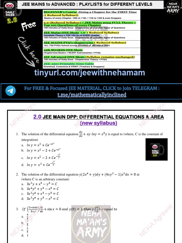 DPP Qs 2.0 DE & AUTC (New Syllabus) | PDF | Equations | Differential Equations
