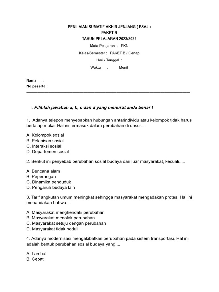 Psaj Ips 2023 2024 | PDF | Politik