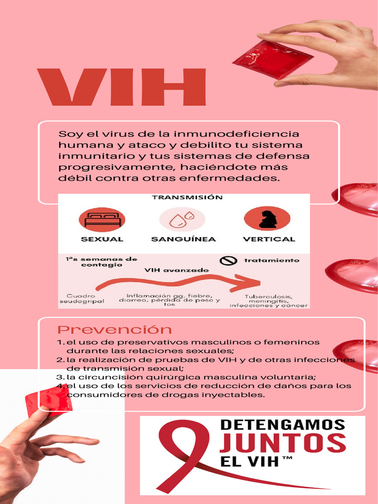 Infografía Bulos Sobre El VIH Moderno Fotos Rosa Rojo | PDF