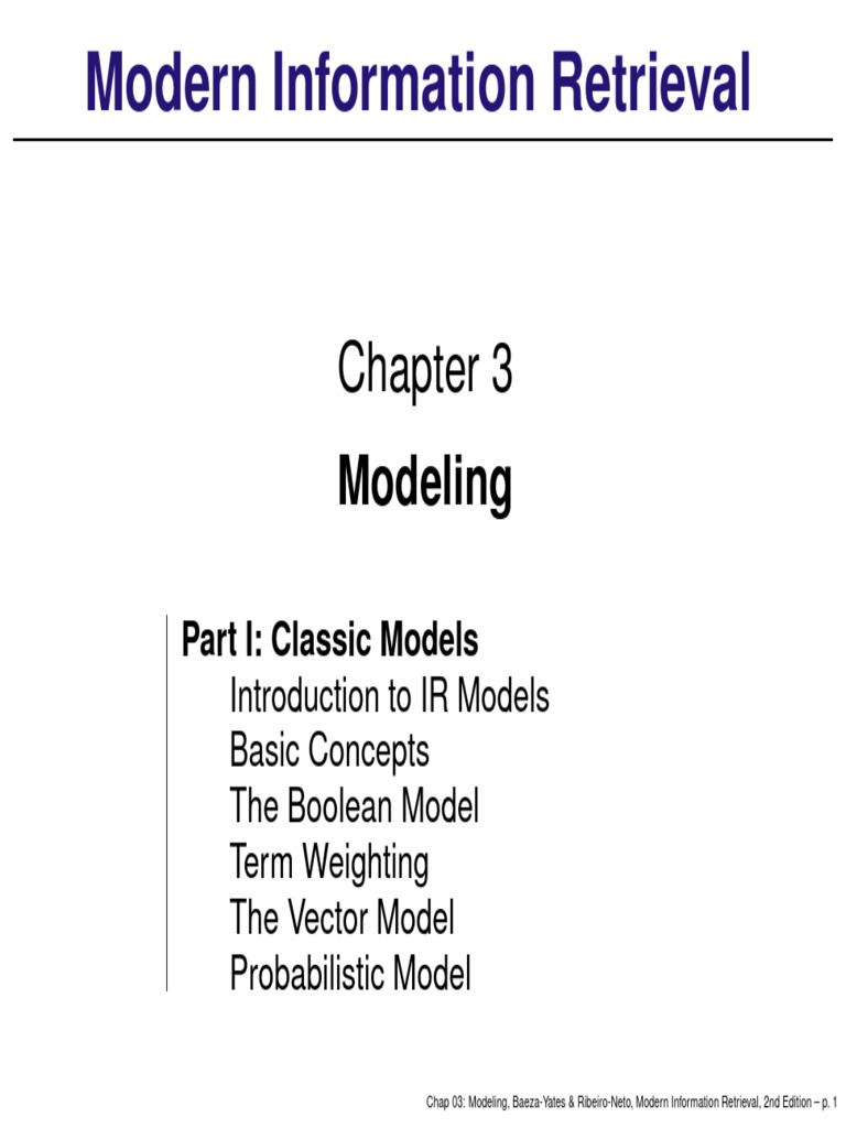 Modern Information Retrieval: Modeling | PDF | Information Retrieval ...