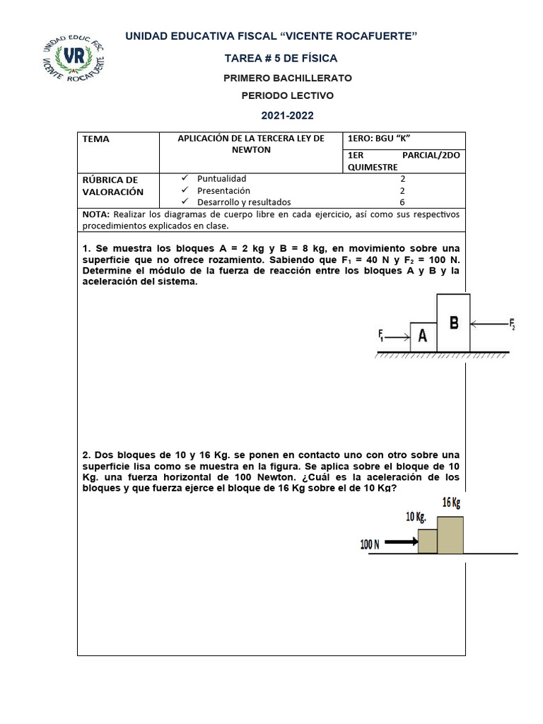 Deber de Fisica 000000000000000000001 | PDF | Fuerza | Fricción