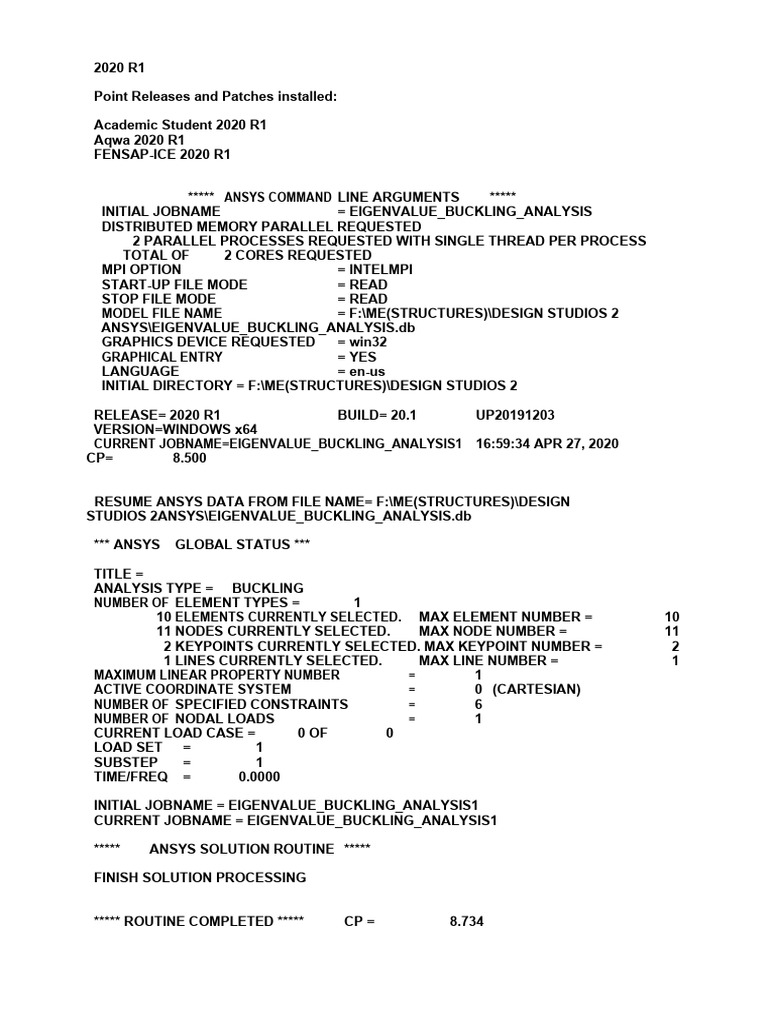 BUCKLING ANALYSIS | PDF | Eigenvalues And Eigenvectors | Algorithms
