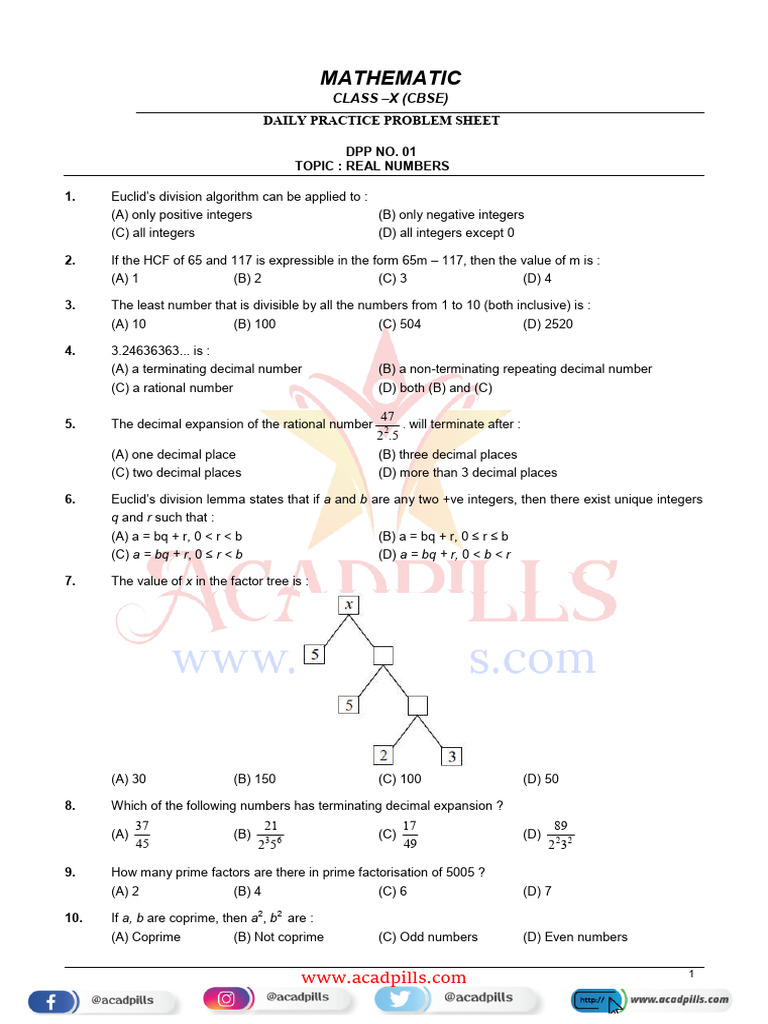 Maths Dpp Pdf Numbers Rational Number