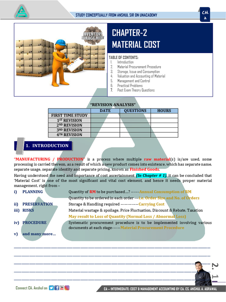 Material Cost & Procurement Guide | PDF | Business Economics | Business