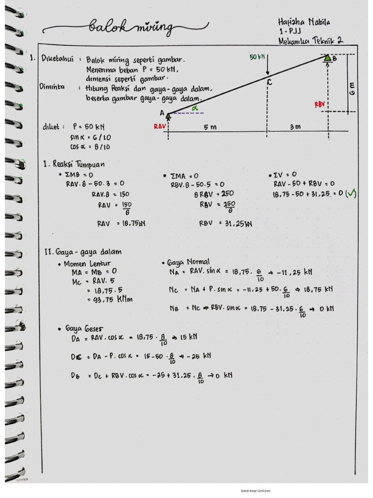 Hafizha Nabila - Mektek 2 - Balok Miring (1-2) | PDF