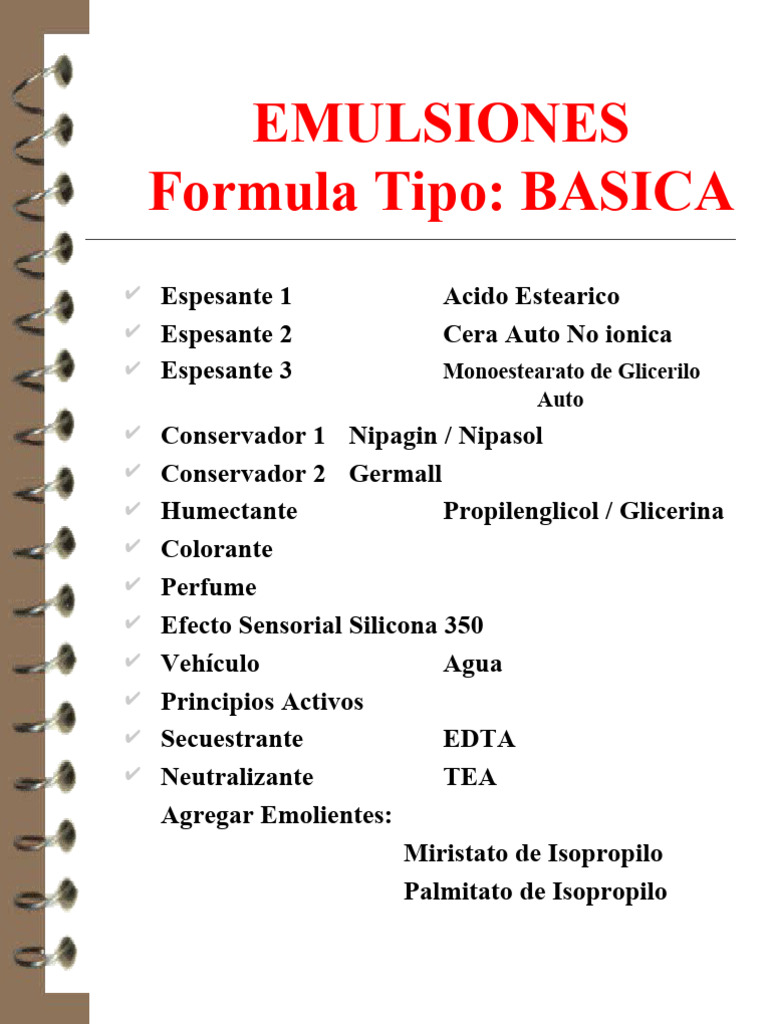 Formulaciones de Emulsiones Cosméticas | PDF | Sustancias químicas ...