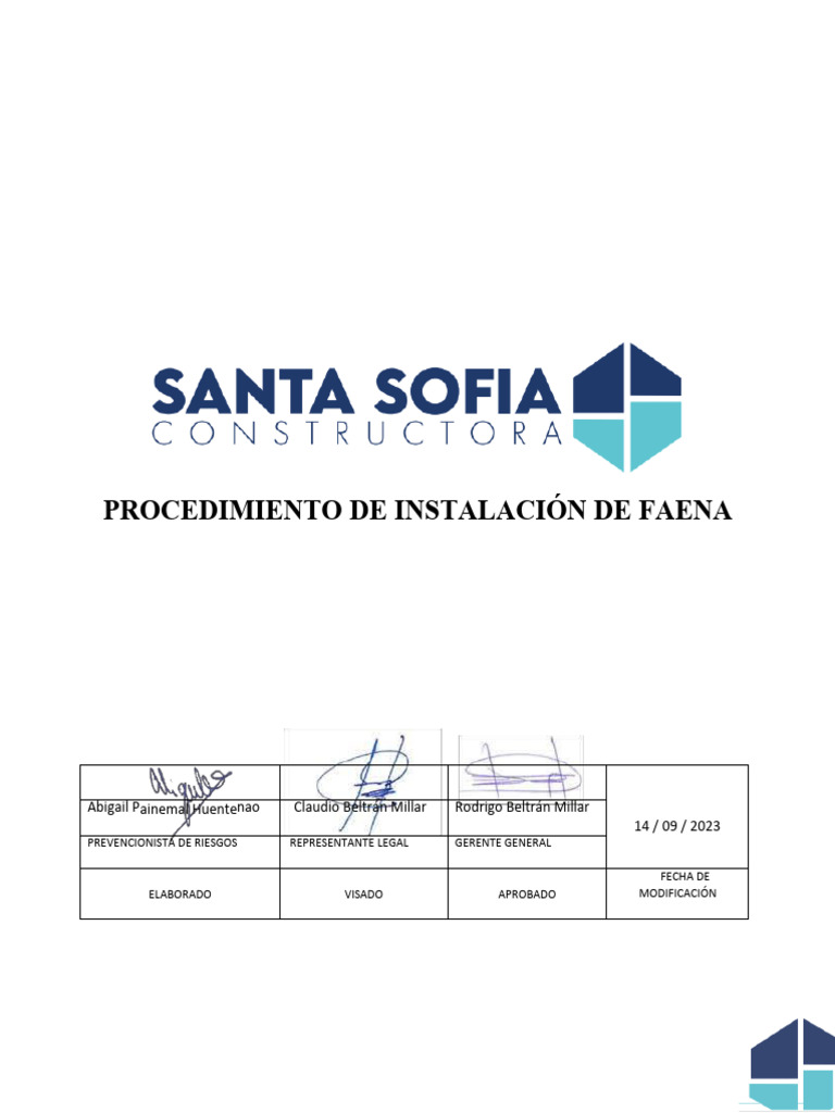 CSS-PR-PTS-01 PTS Instalación de Faena. | PDF