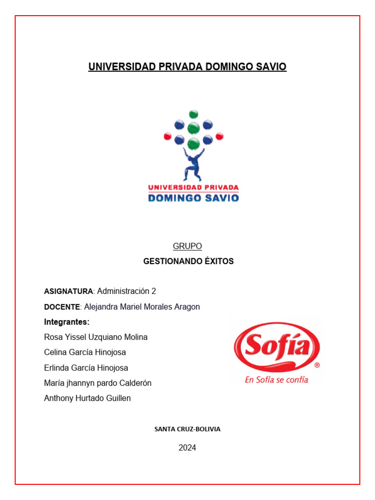 Proyecto de ADMINISTRACIÓN EMPRESARIAL 2 Sofia | PDF | Business | Alimentos