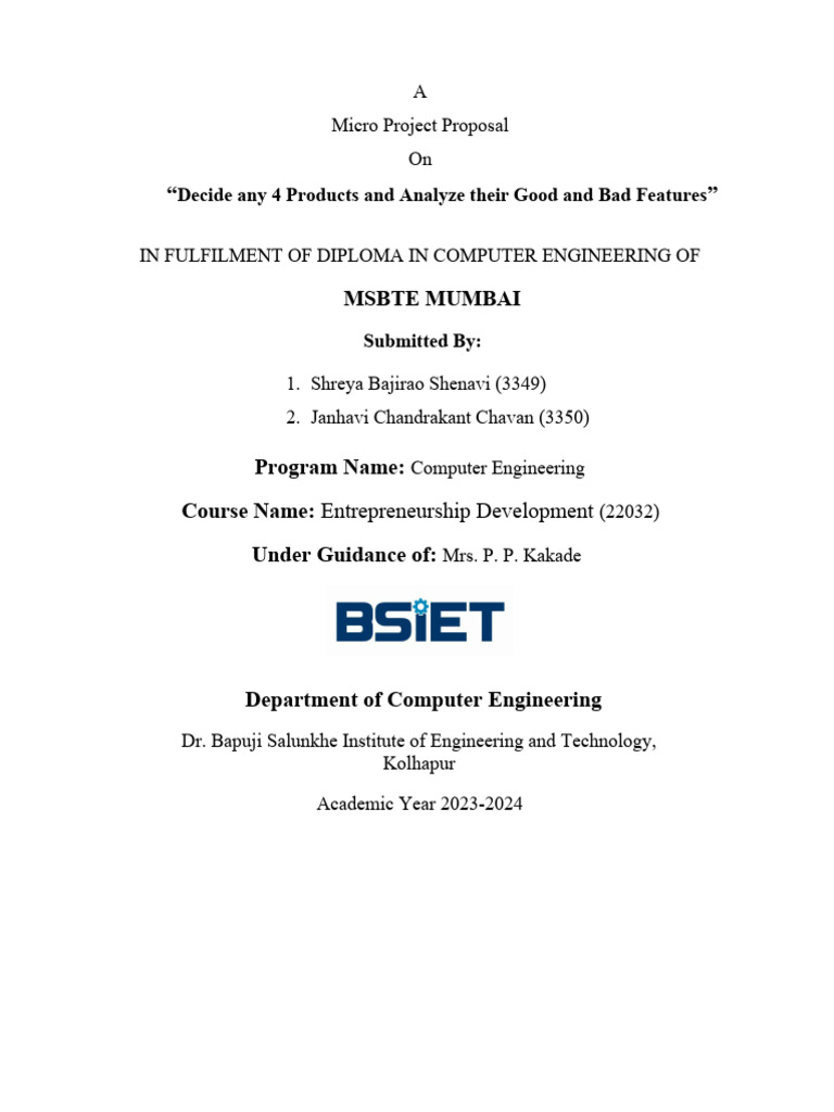 EDE Proposal | PDF | Entrepreneurship | Computing