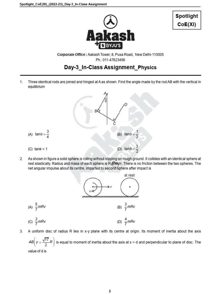 Spotlight_CoE(XI)_(2022-23)_Day-3_In-Class Assingement_Physics_(Only ...