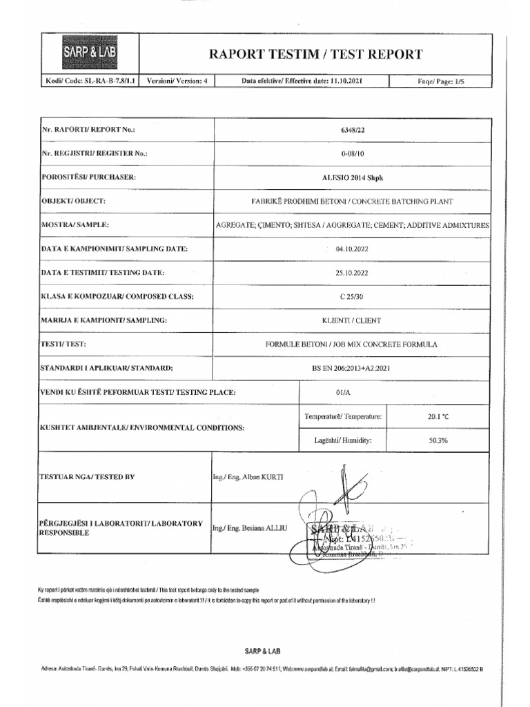 Mix Design c25.30 | PDF