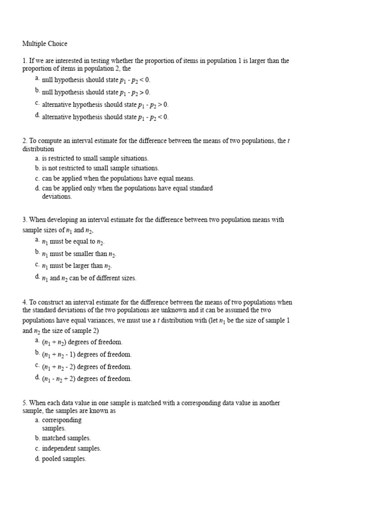 Practice Quiz - Chap 10 | PDF | Hypothesis | Science