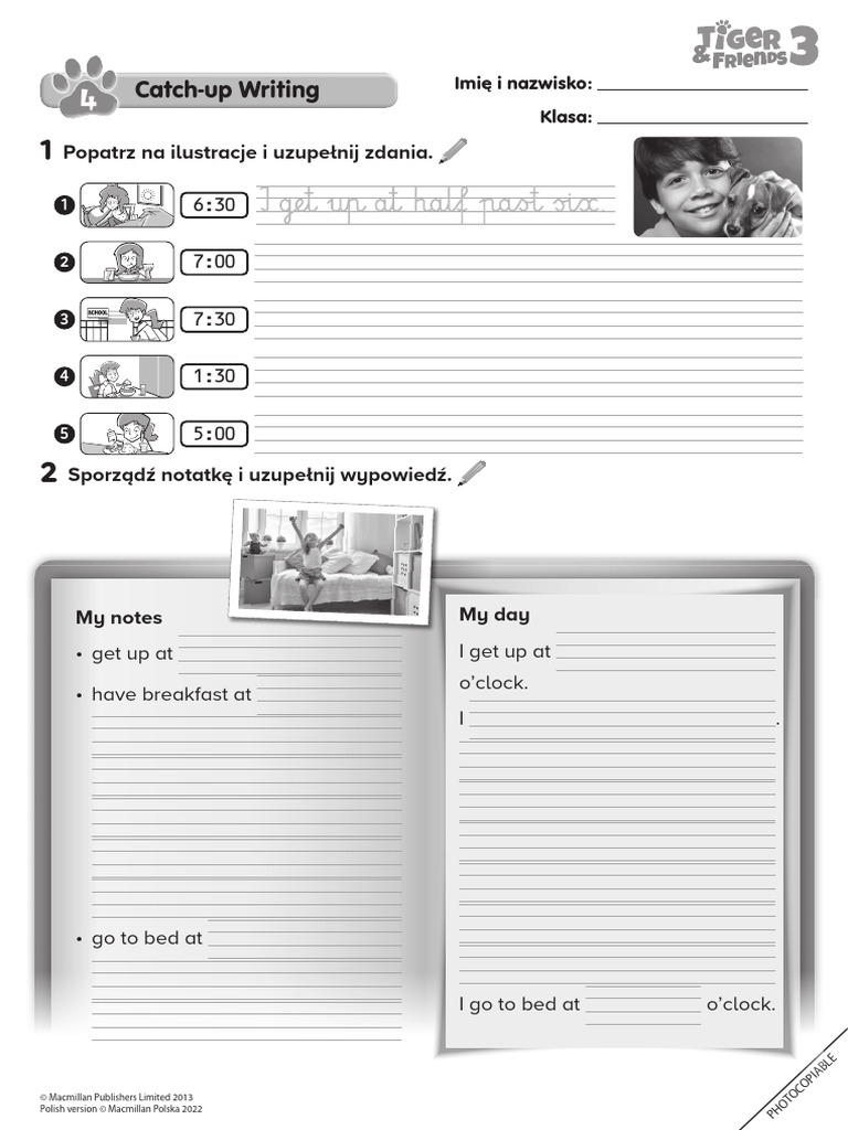 Tiger&Friends 3 - TRF - Unit 4 - Catch-Up Writing | PDF