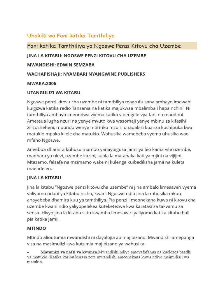 Tamthilia | PDF