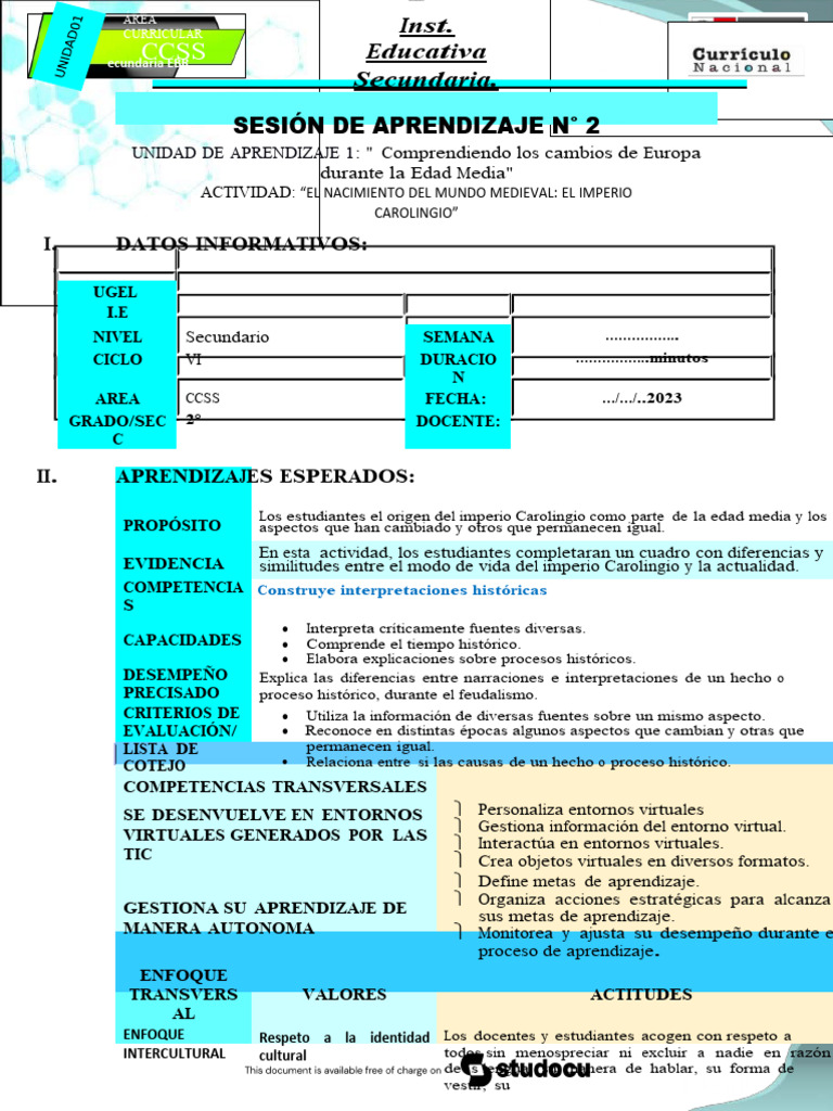 sesion-ccss-20-sec-semana-02 | PDF | Aprendizaje | Modificación de comportamiento
