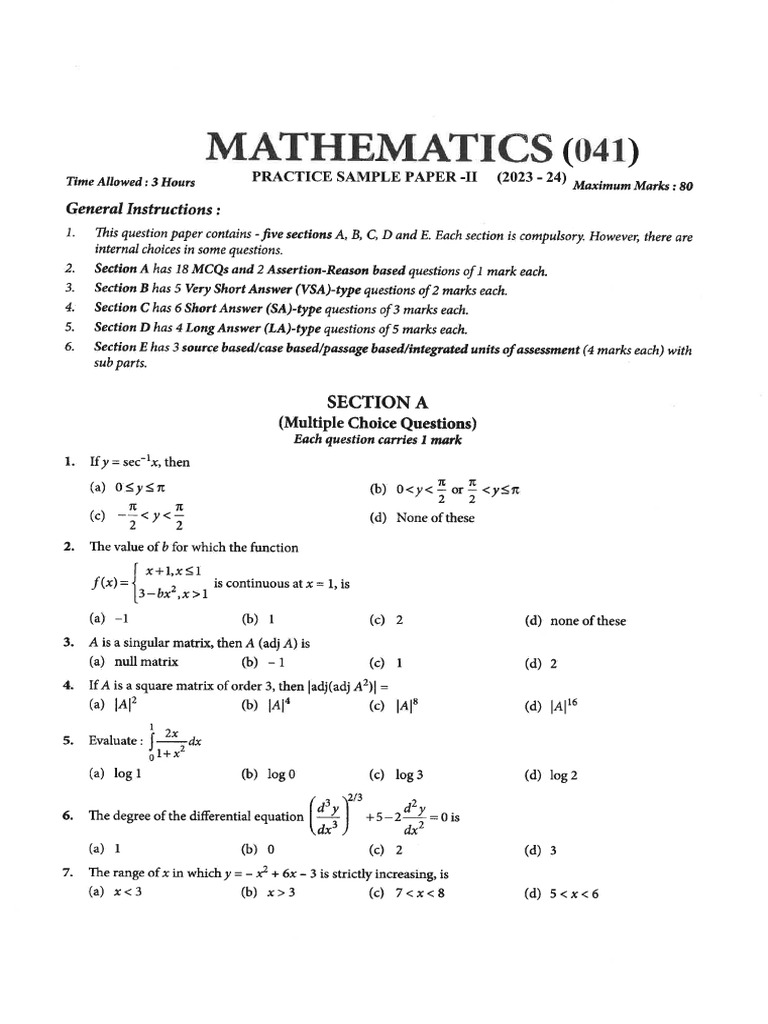 Sample Qs Paper | PDF