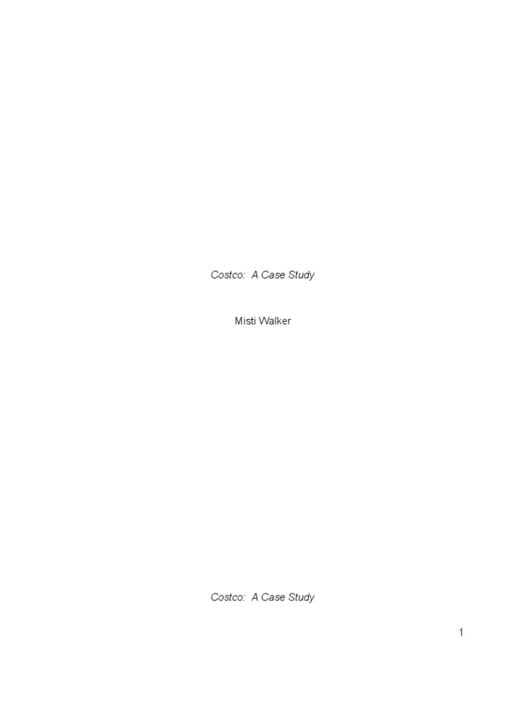 Costco A Case Study | PDF | Costco | Strategic Management
