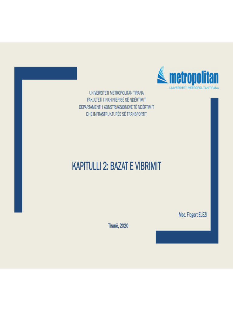 Kapitulli 2 - Bazat e Vibrimeve | PDF