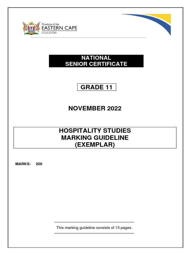 Hospitality Studies Memo Gr11 Nov 2022 English | PDF | Raw Foodism | Sauce